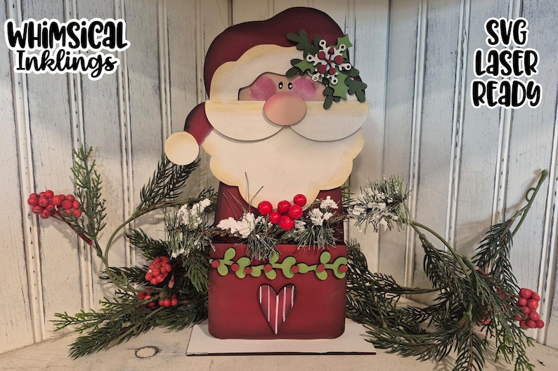 Prim Christmas Pockets Laser SVG Set |santa SVG| Laser Cut Christmas ...