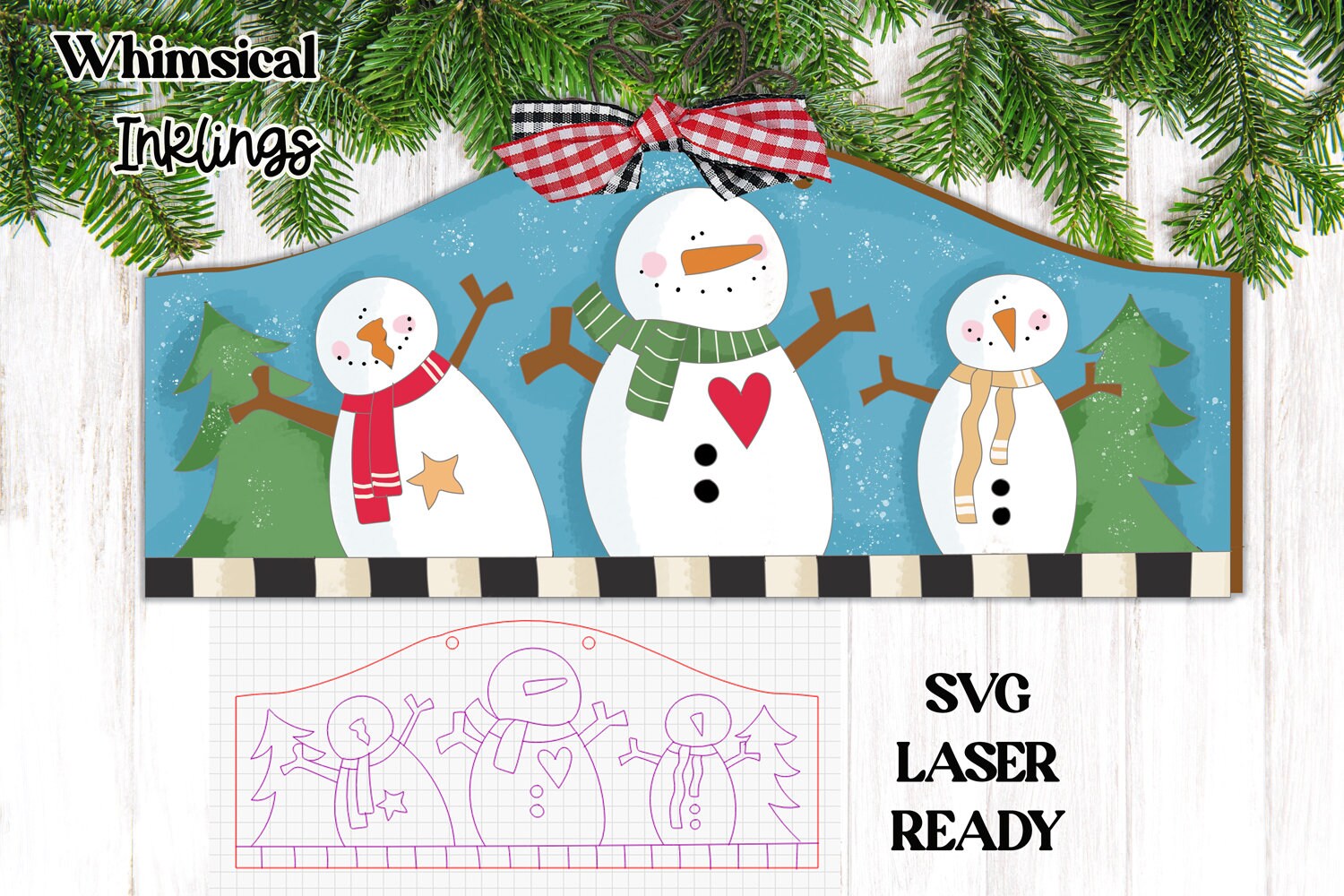 Christmas Trio Sign Set SVG| Laser Cut Christmas Sign| Glow Forge ...