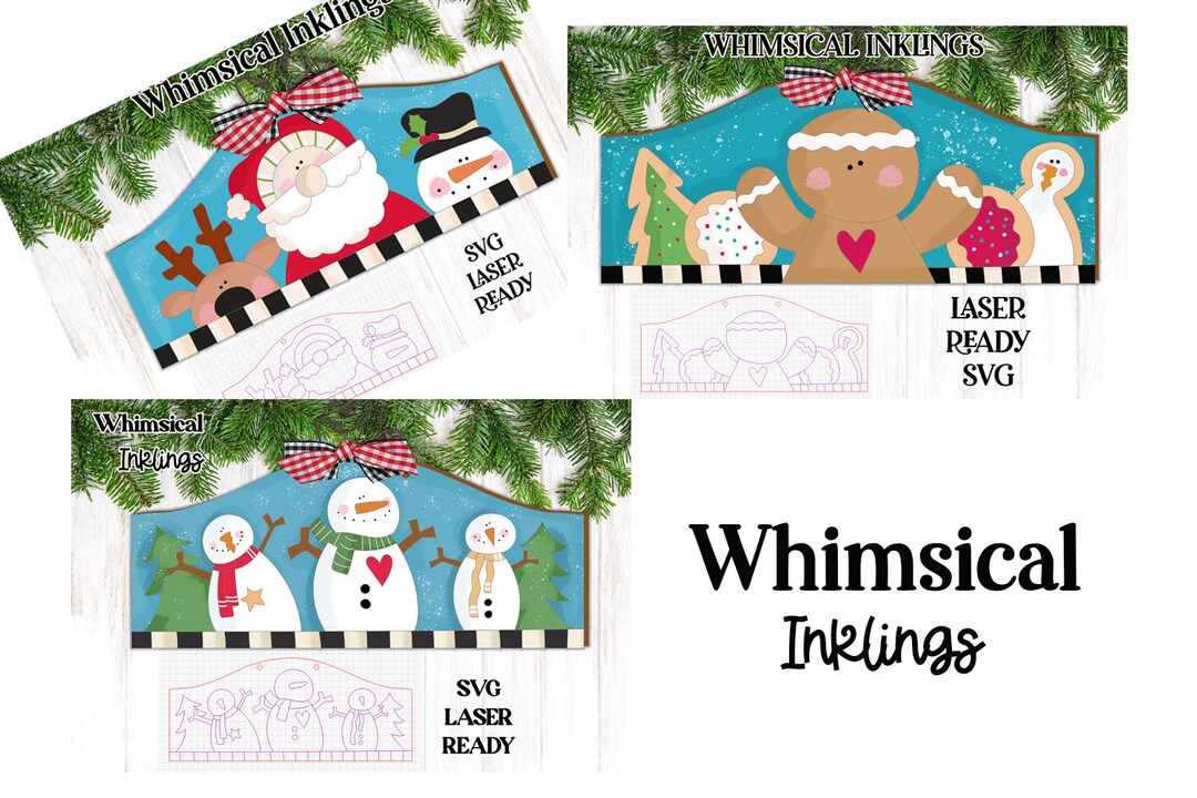 Christmas Trio Sign Set SVG| Laser Cut Christmas Sign| Glow Forge ...