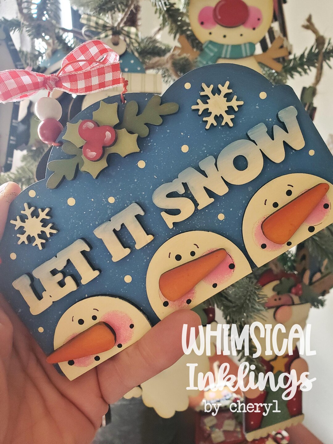 Let It Snow Snowman Trio Ornament |laser Ready Snowman| Glow Forge ...