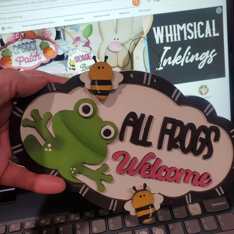 All Frogs Welcome Laser SVG | Frog Laser| Frog Sign| Frog Tiered Tray ...