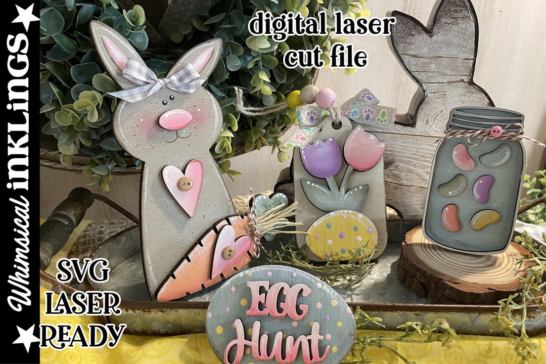 Easter Time Laser SVG Set | Glowforge Easter| Easter Tiered Tray ...