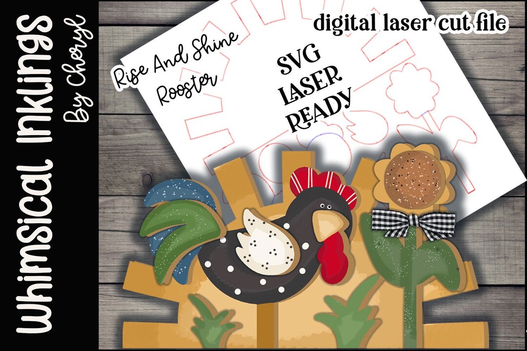 Rise and Shine Rooster SVG| Rooster SVG| Laser Cut Pig| Glow Forge ...