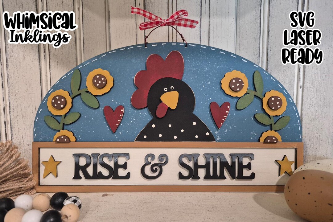 Prim Rise and Shine Saltbox Sign Laser SVG |laser Ready Prim Home| Glow ...