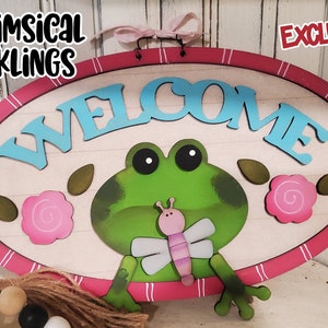 Welcome Frog Sign Laser SVG | Frog Laser| Frog Sign| - Etsy