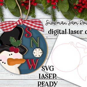 Snowman Sam Ornament |laser Ready Snowman| Glow Forge Christmas ...