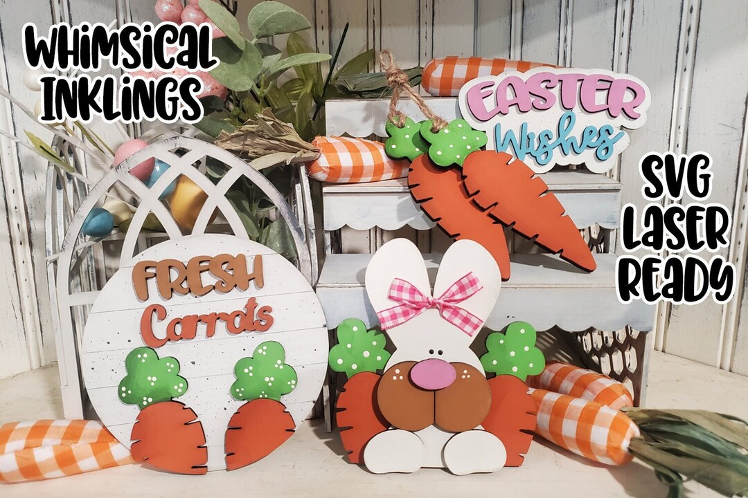 Fresh Carrots Easter Laser SVG Set | Glowforge Easter| Easter Tiered ...