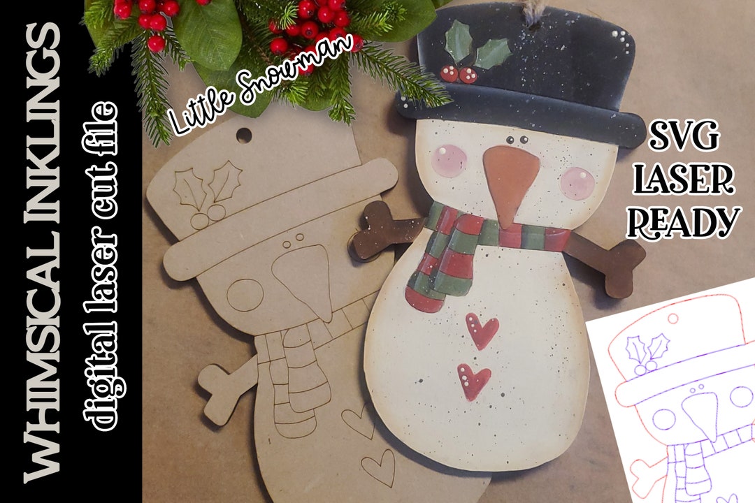 Little Snowman Ornament |laser Ready Snowman| Glow Forge Christmas ...
