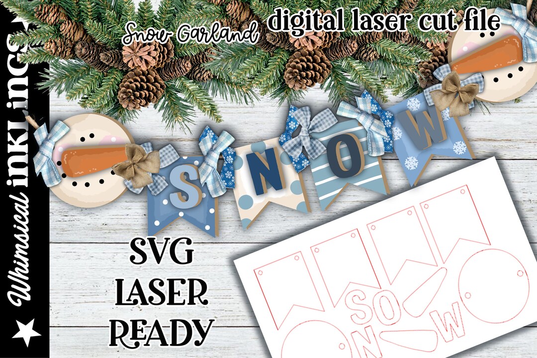 Snow Garland| Snowman SVG| Laser Cut Snowman Garland| Glow Forge ...