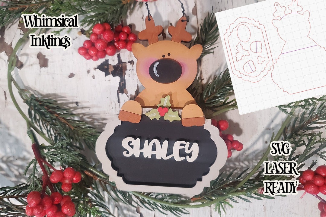 Reindeer Rudy SVG| Laser Cut Snowman Ornament| Glow Forge| Ornament SVG ...