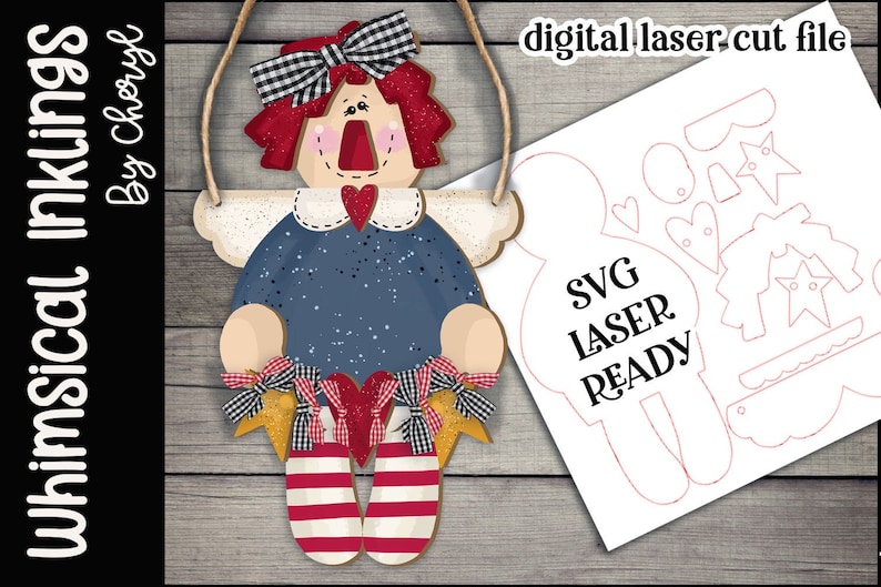 Angel Annie SVG Prim Annie SVG Raggedy Annie Ornament Glow - Etsy