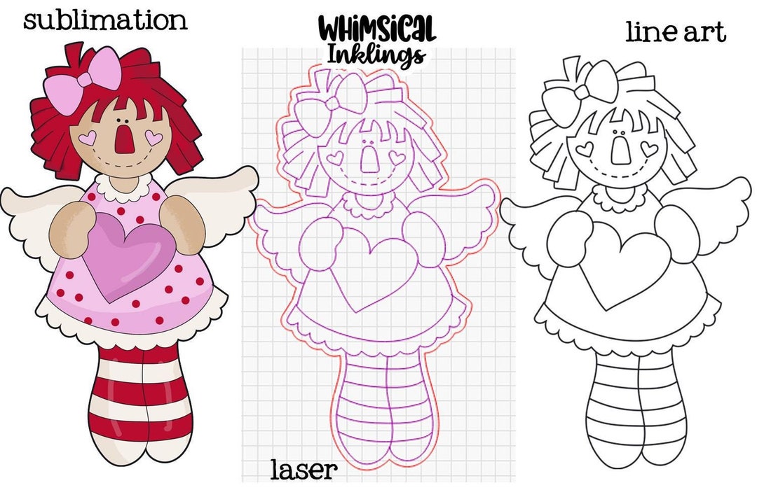 Valentine Annie Angel SVG| Prim Annie Laser SVG| Laser Cut Annie| Glow ...