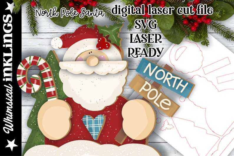 Northpole Santa SVG Laser Cut Santa Glow Forge Christmas - Etsy