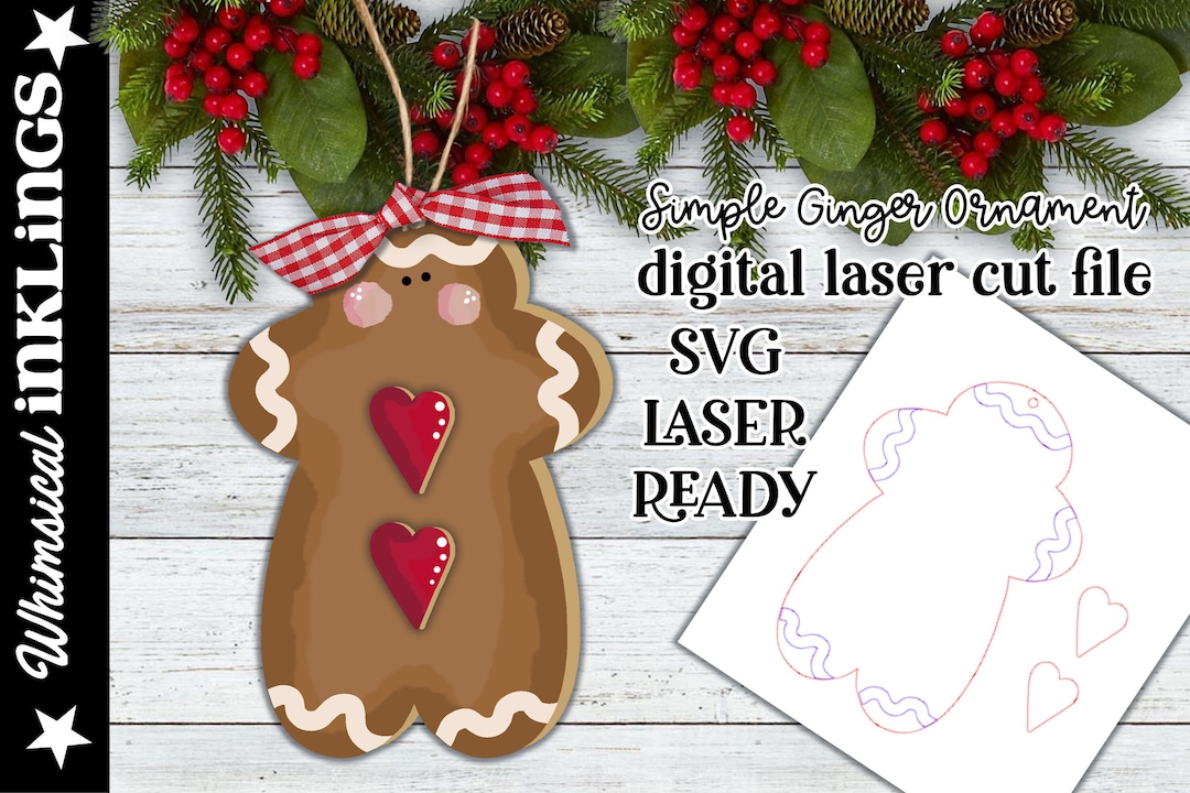 Simple Ginger Ornament| Christmas SVG| Laser Cut Christmas Gingerbread ...