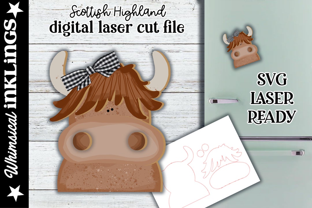 Scottish Highland SVG| Cow SVG| Laser Cut Cow| Glow Forge| Magnet SVG ...