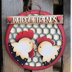 Welcome Friends Chicken Wire Sign SVG| Chicken SVG| Laser Cut Chicken ...