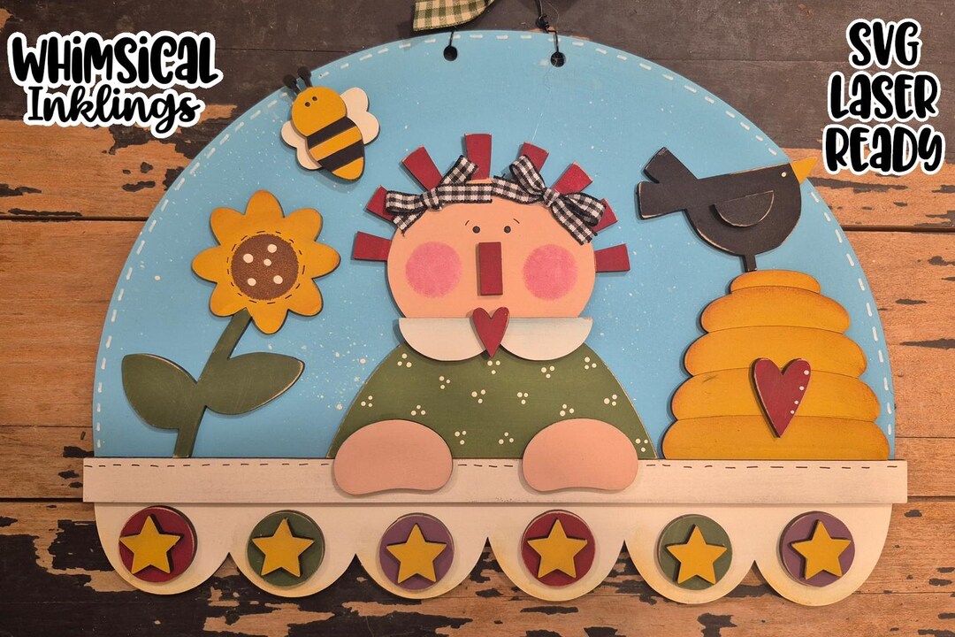 Prim Summer Annie SVG| Prim Annie SVG| Raggedy Annie Sign| Glow Forge ...