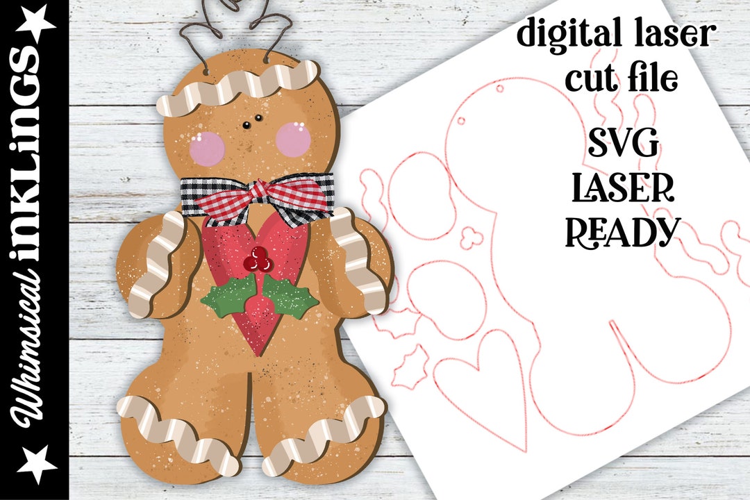 Holly Heart Ginger Ornament Christmas SVG Laser Cut Christmas ...