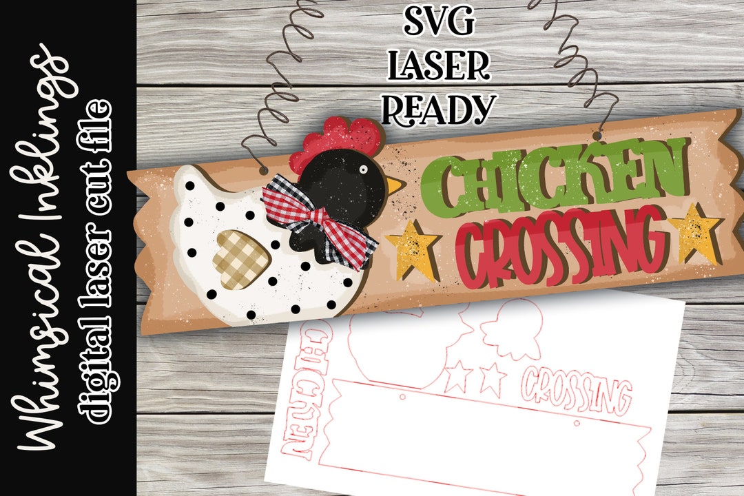 Chicken Crossing SVG| Chicken SVG| Laser Cut Chicken| Glow Forge ...