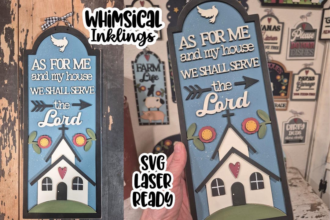 As for Me and My House Sign Laser SVG |laser Ready Prim Home| Glow ...
