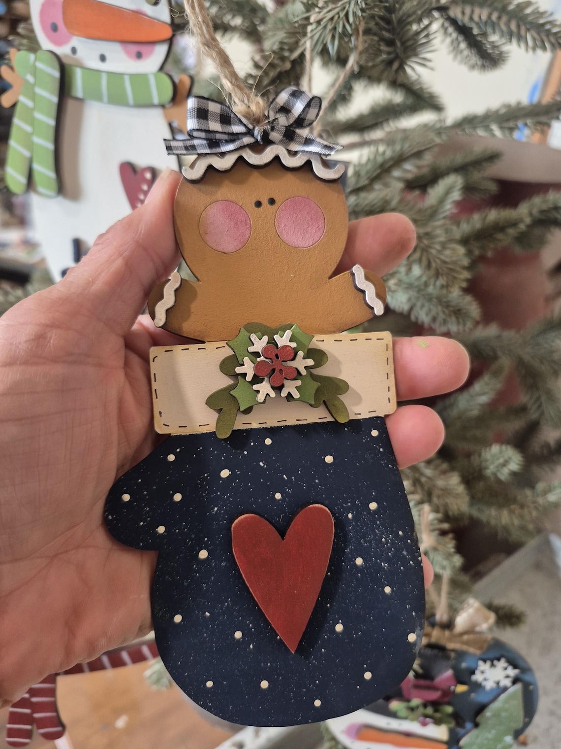 Gingerbread Mitten Ornaments Laser SVG| Gingerbread SVG| Laser Cut ...