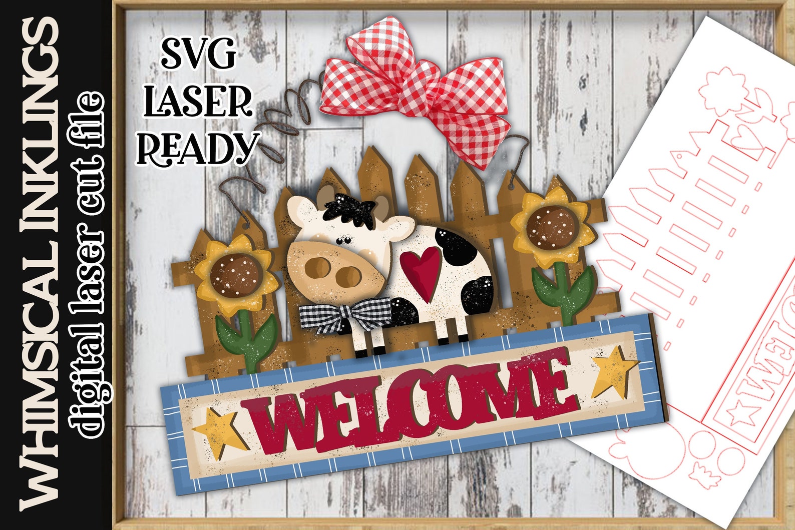Welcome Cow SVG Cow Sign SVG Laser Cut Cow Glow Forge - Etsy