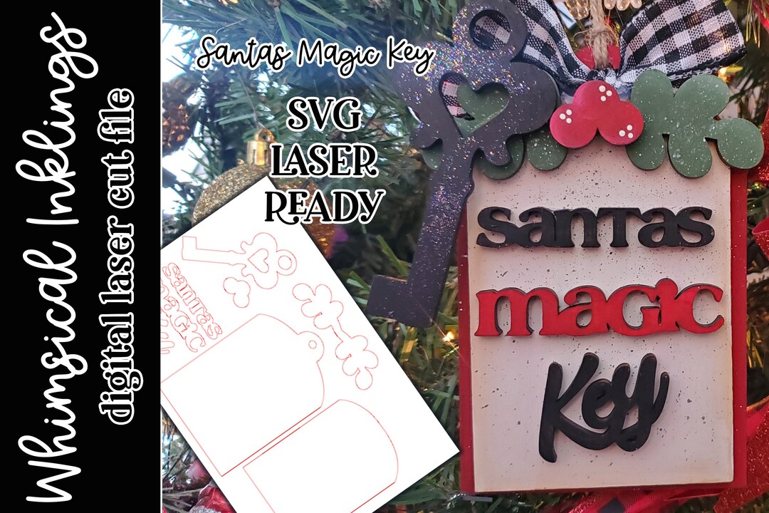 Santas Magic Key SVG| Santa Claus SVG| Laser Cut Santa Key Ornament ...