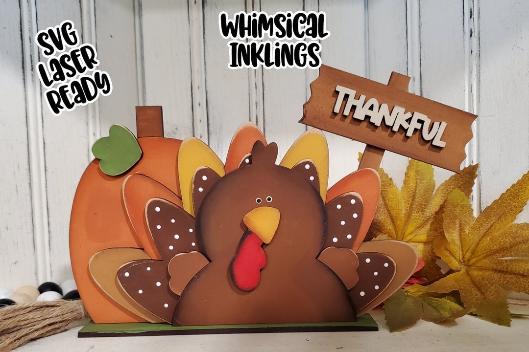 Thankful Turkey Laser SVG| Turkey SVG| Laser Cut Turkey| Glow Forge ...