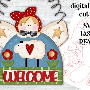 Prim Welcome Angel SVG |folkart Angel SVG| Glow Forge Angel| Angel SVG ...