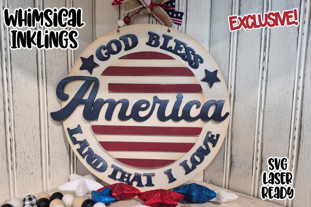 America Sign- Patriotic Laser SVG| Patriotic SVG| Laser Cut Americana ...