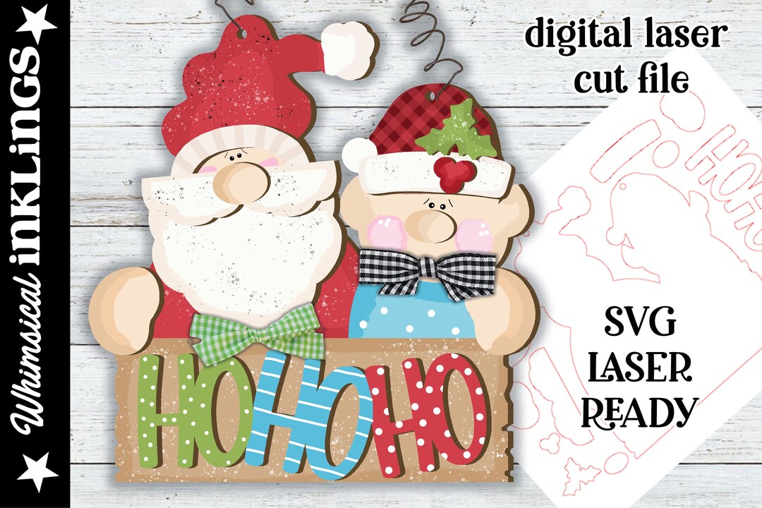 Ho Ho Ho Santa Ornament SVG| Santa Claus SVG| Laser Cut Santa Ornament ...