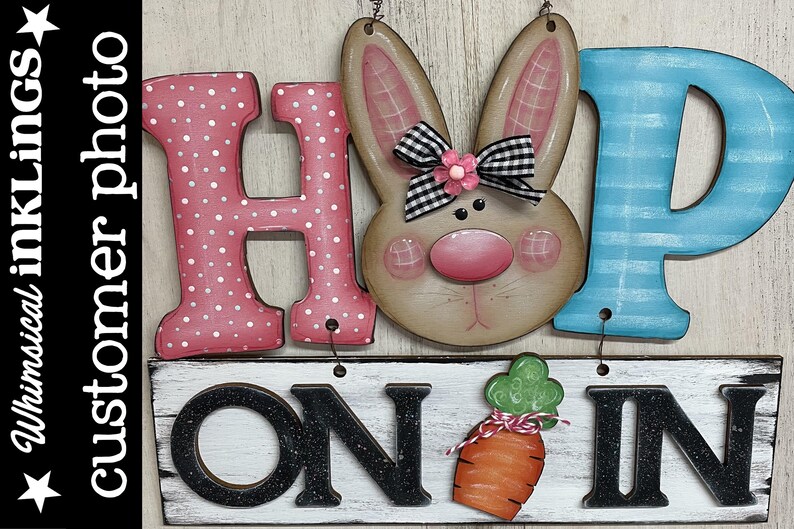Hop on In-easter Sign SVG laser Ready Easter Sign Glow Forge - Etsy