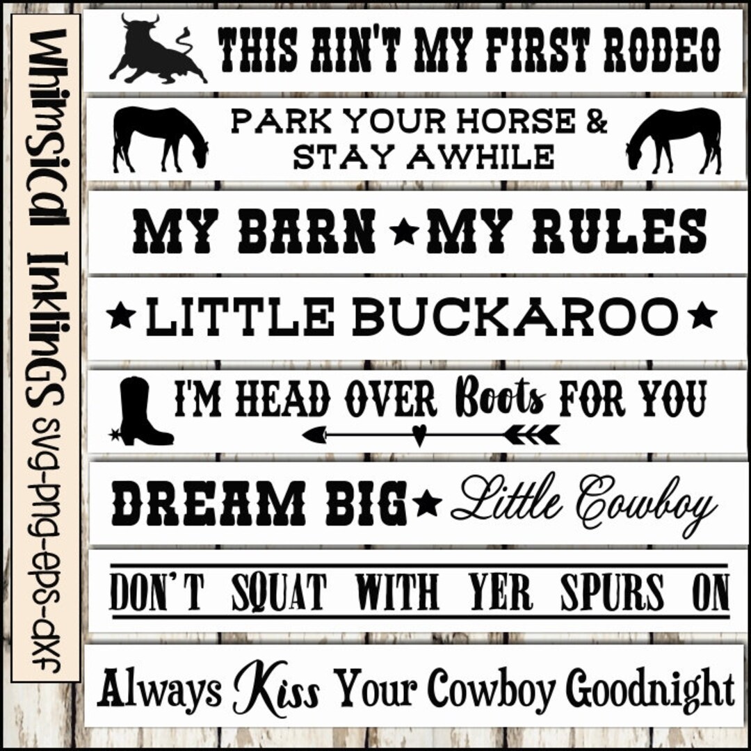 Western Bundle SVG Cutter Files for Use With Cricut, Silhouette, and ...