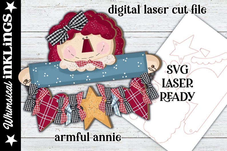 Armful Annie SVG Prim Annie SVG Raggedy Annie Hanger Glow - Etsy