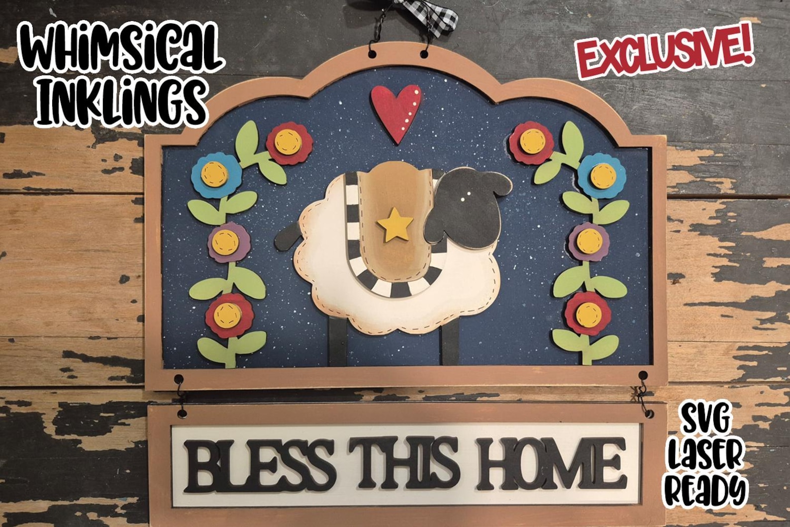 Bless This Home Sign Laser SVG |laser Ready Prim Home| Glow Forge Folk ...