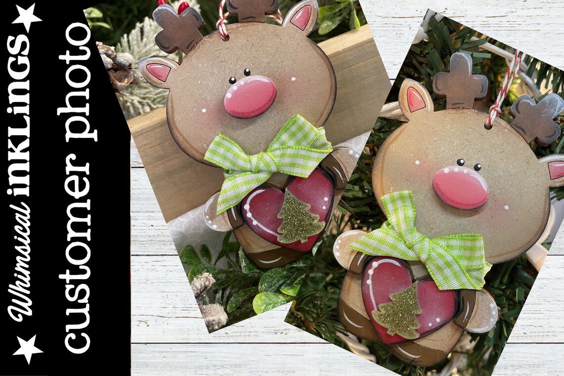 Reindeer Love SVG Laser Cut Reindeer Ornament Glow - Etsy