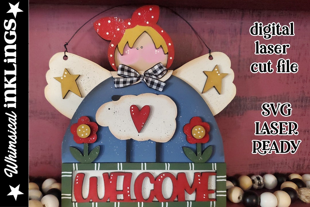 Prim Welcome Angel SVG |folkart Angel SVG| Glow Forge Angel| Angel SVG ...