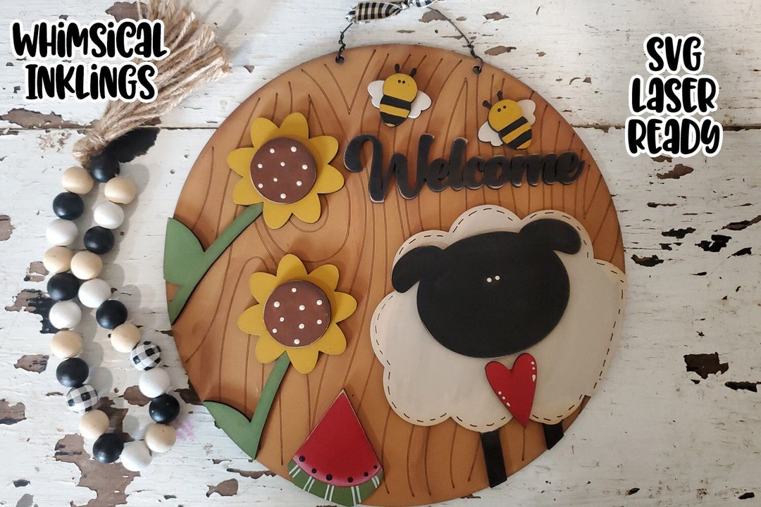 Prim Sheep Sign SVG| Cow SVG| Laser Cut Pig| Glow Forge| Farmhouse Svg ...