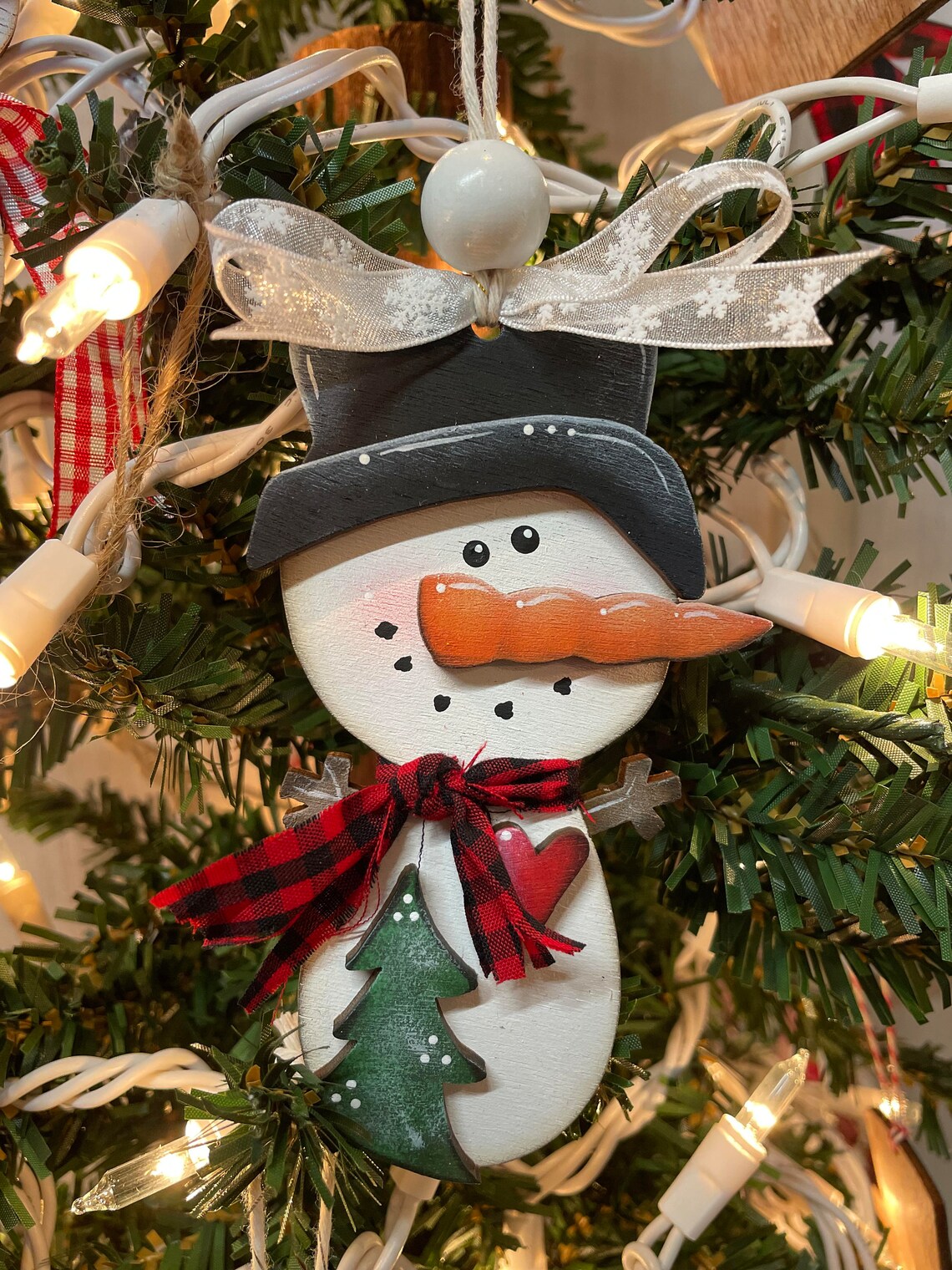 Woodland Snowman SVG Laser Cut Snowman Ornament Glowforge - Etsy