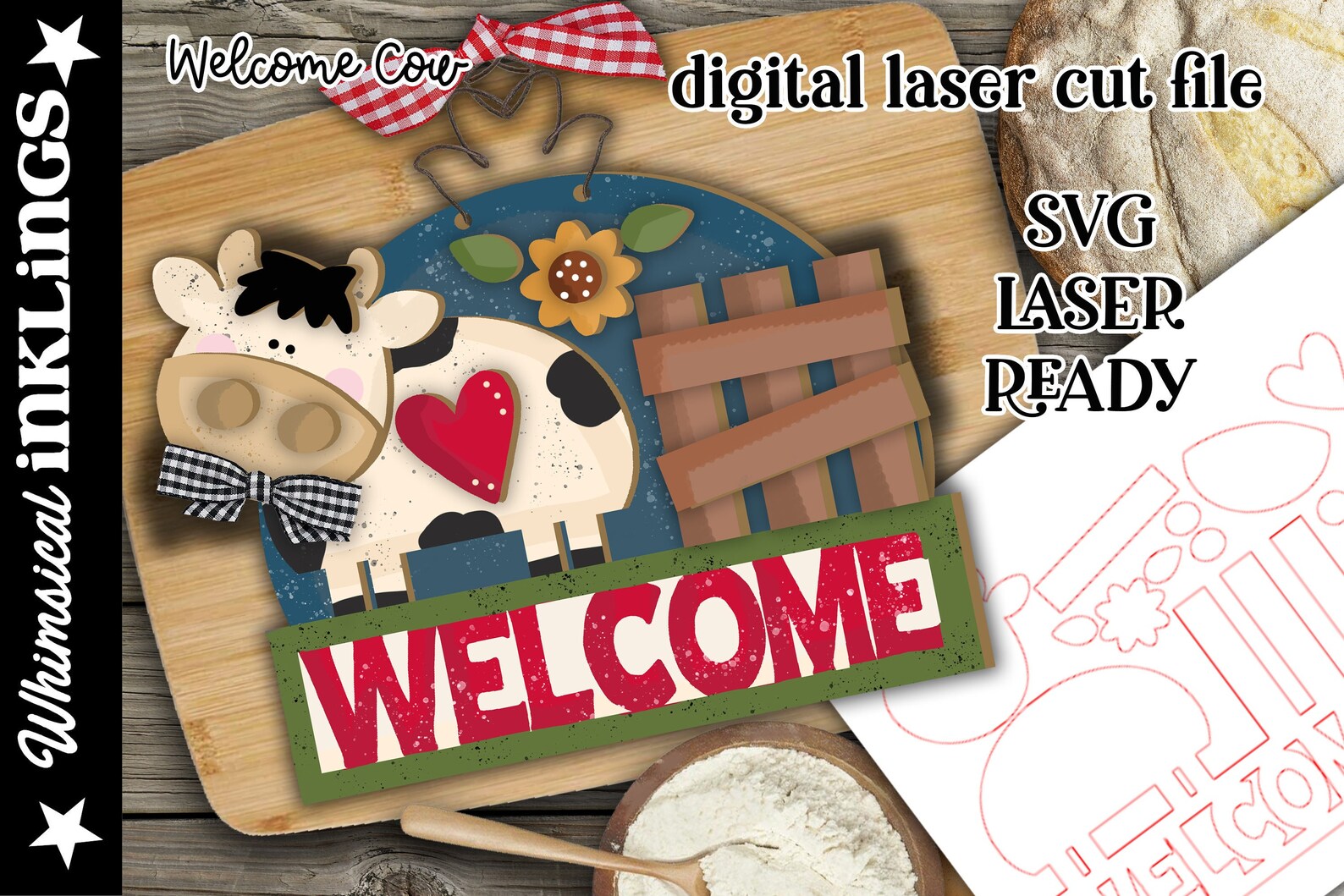 Welcome Cow SVG| Cow Sign SVG| Laser Cut Cow| Glow Forge| Farmhouse SVG ...