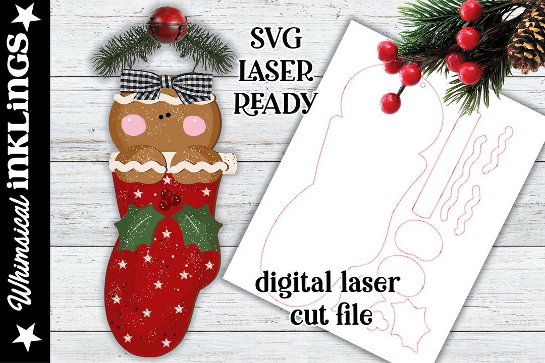 Stocking Ginger Ornament| Christmas SVG| Laser Cut Christmas ...
