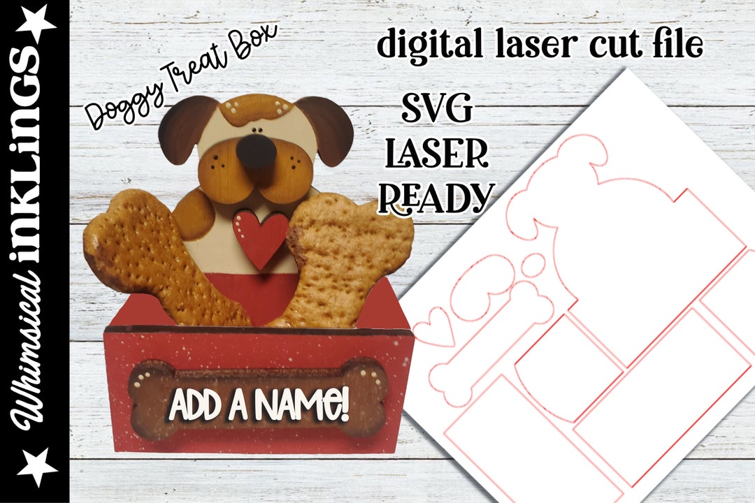Doggy Treat Box Laser SVG| Laser Cut Dog Treat Box| Glowforge| Dog Bone ...