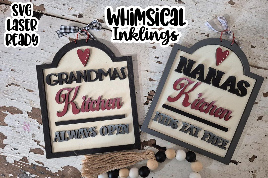 Grandmas Kitchen Sign Set SVG Set| Kitchen SVG| Laser Cut Kitchen Sign ...
