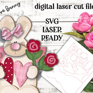 Love Bunny Valentine's Day SVG| Valentine's Day SVG| Laser Cut Love ...
