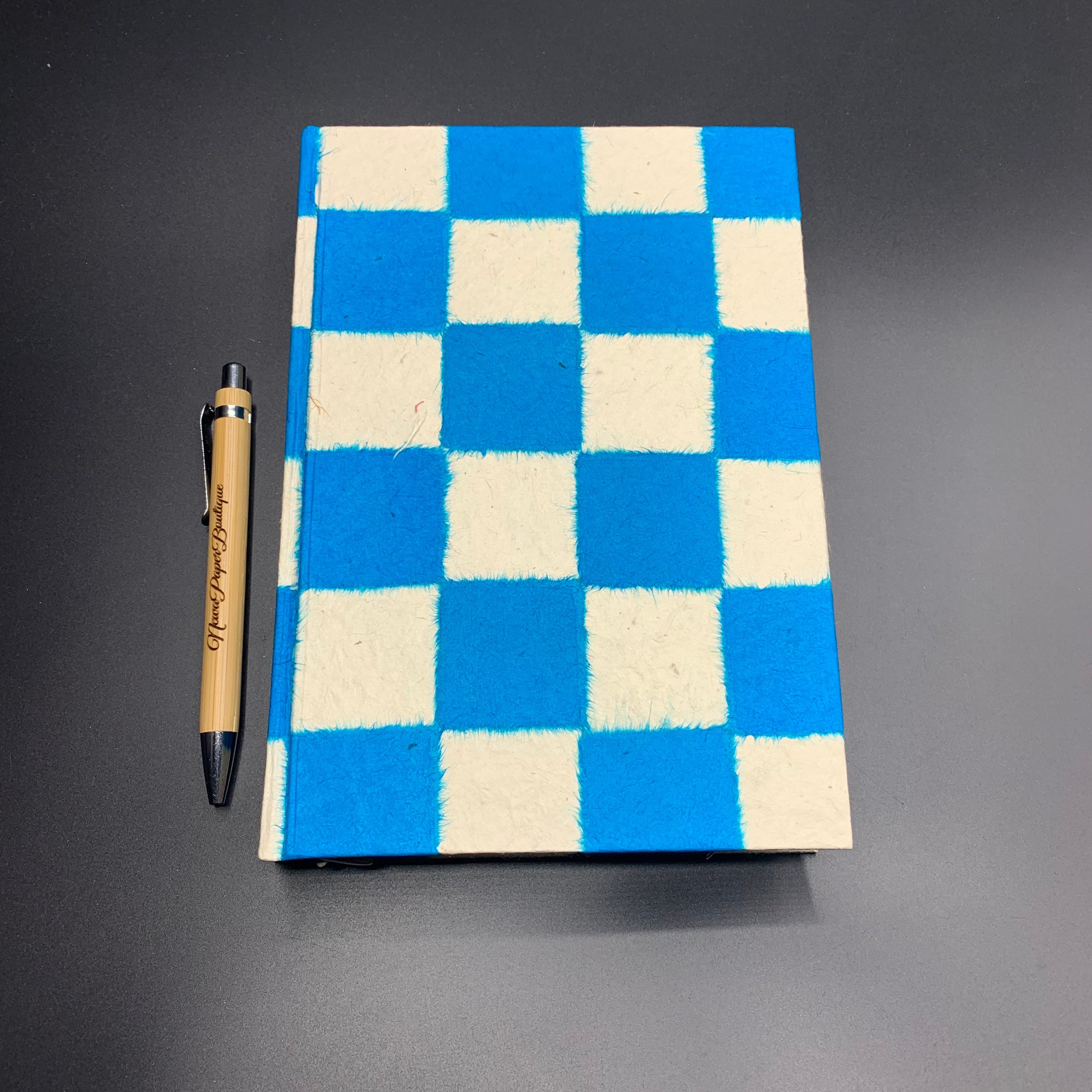Checkered Deckle Edge Lokta Journal handmade in Nepal - Etsy UK