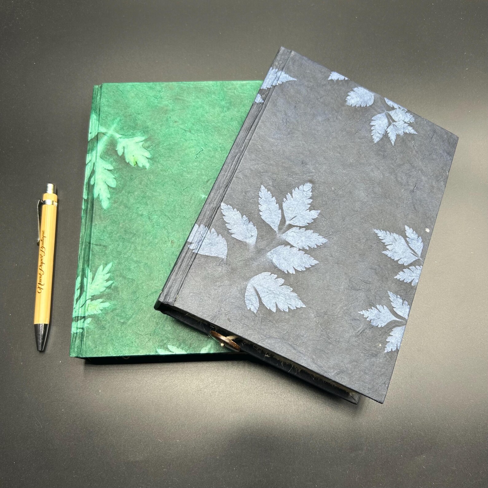 Leaf Print Deckle Edge Lokta Journal |handmade in Nepal - Etsy