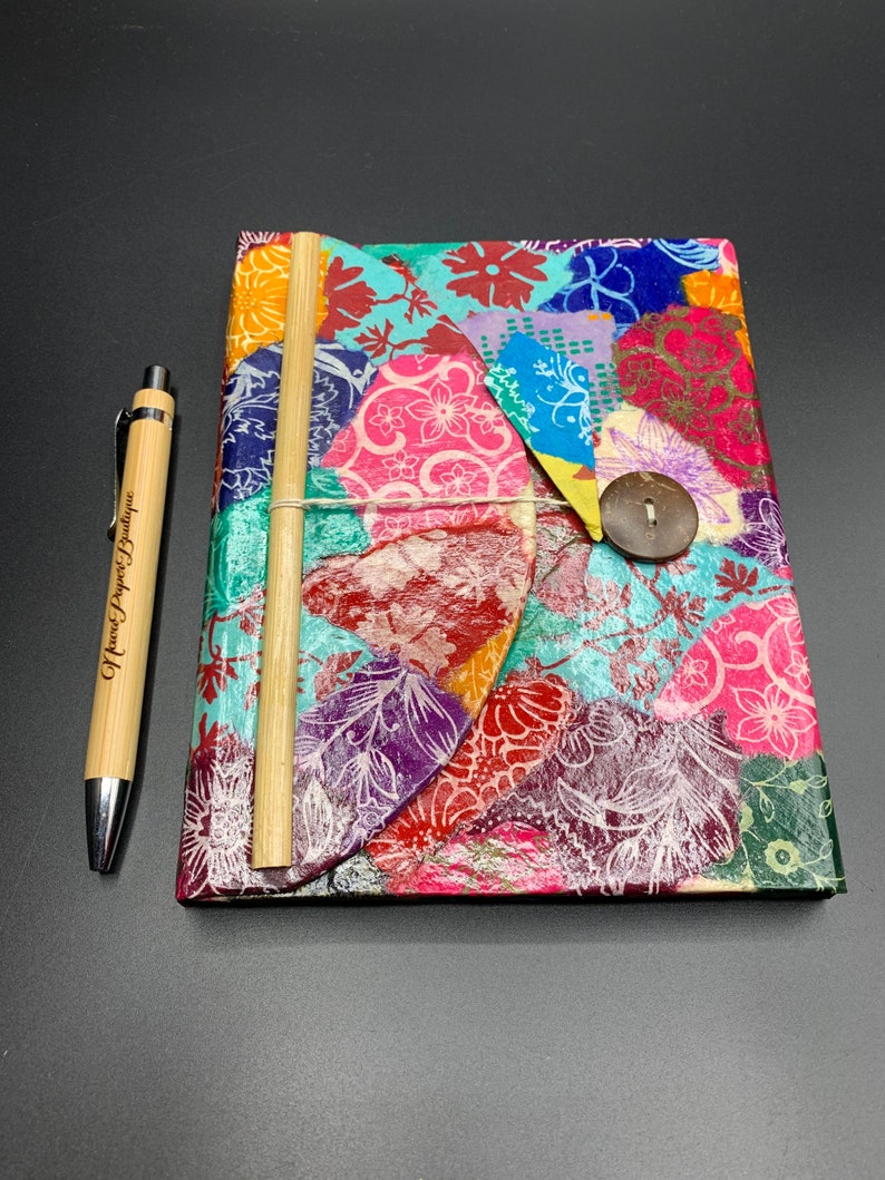 Multi-color Recycled Mosaic Lokta Journal Notebook Made in - Etsy