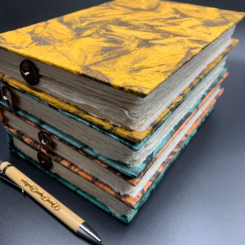 Deckle Edge Lokta Journal handmade in Nepal - Etsy