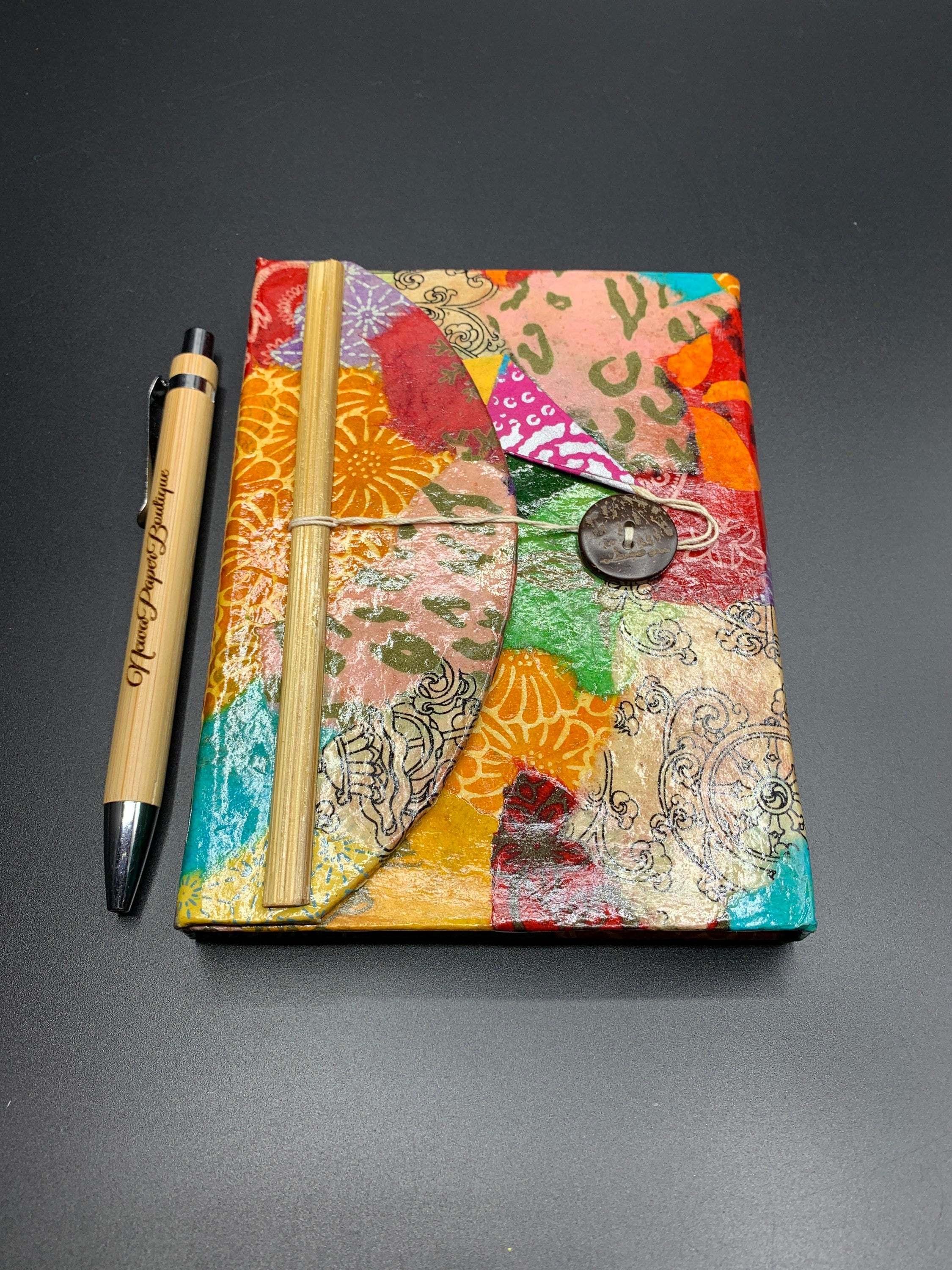 Multi-color Recycled Mosaic Lokta Journal Notebook Made in - Etsy