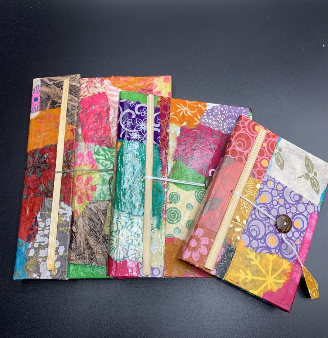 Multi-color Recycled Mosaic Lokta Journal Notebook Made in - Etsy